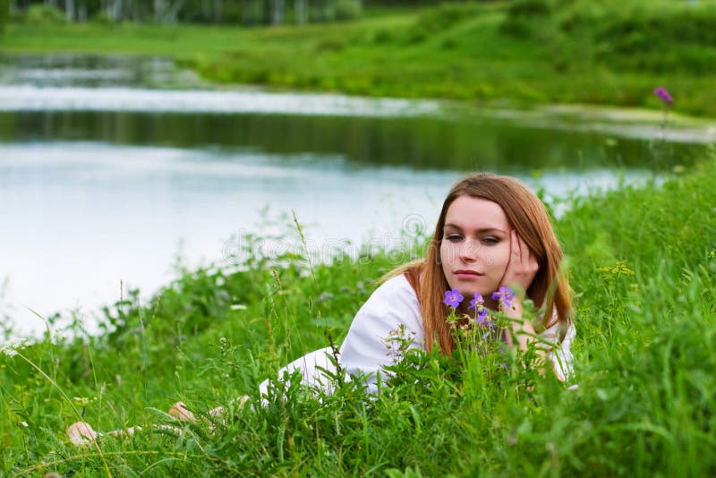 Young woman on nature. stock image. Image of clean, outdoor - 14402071