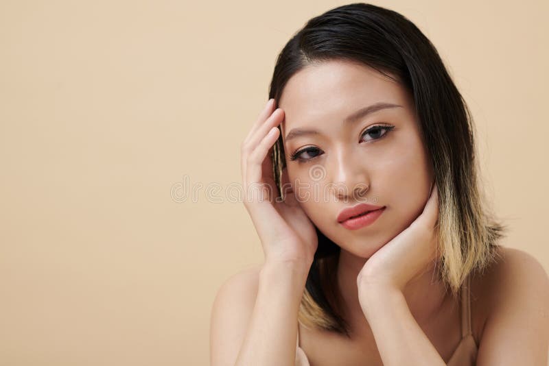 Woman with Neutral Face Expression Stock Image - Image of fashion ...