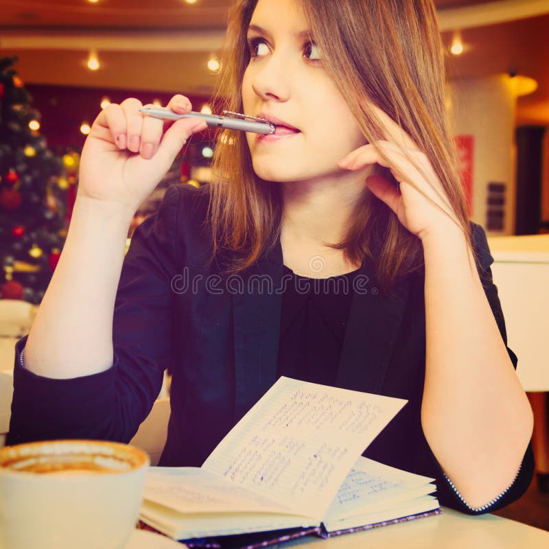 Young woman with notebook stock image. Image of fashion - 38428905