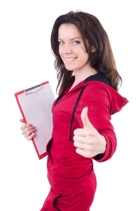 Young woman with notepad stock image. Image of attractive - 34665301
