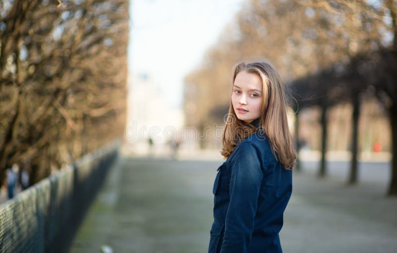 Young Woman Outdoors on a Spring Day Stock Photo - Image of face ...