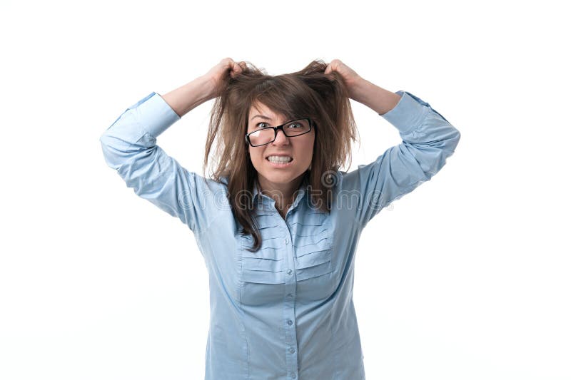 Young woman panics stock photo. Image of holding, terror - 52737368