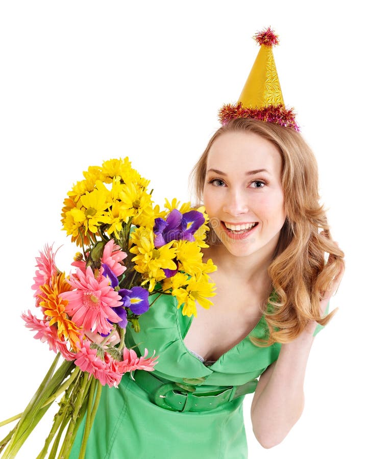 Young woman in party hat. stock image. Image of party - 18796061