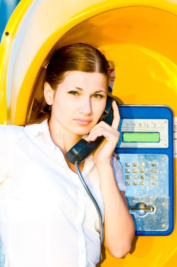 Young woman on phone stock image. Image of female, people - 10575289
