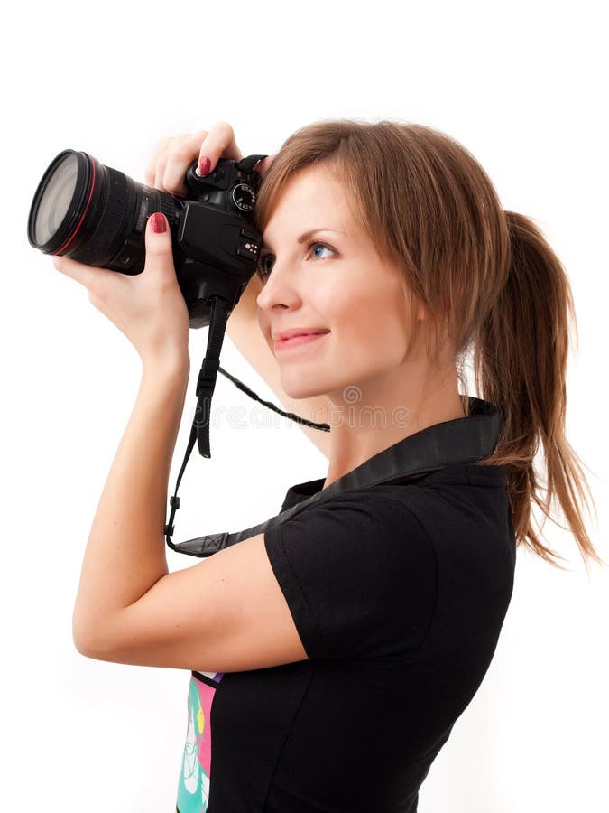 Young woman photographer stock image. Image of cool, nice - 12081801