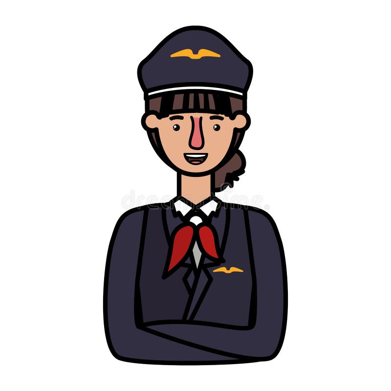 Young Woman Pilot Avatar Character Stock Vector - Illustration of ...