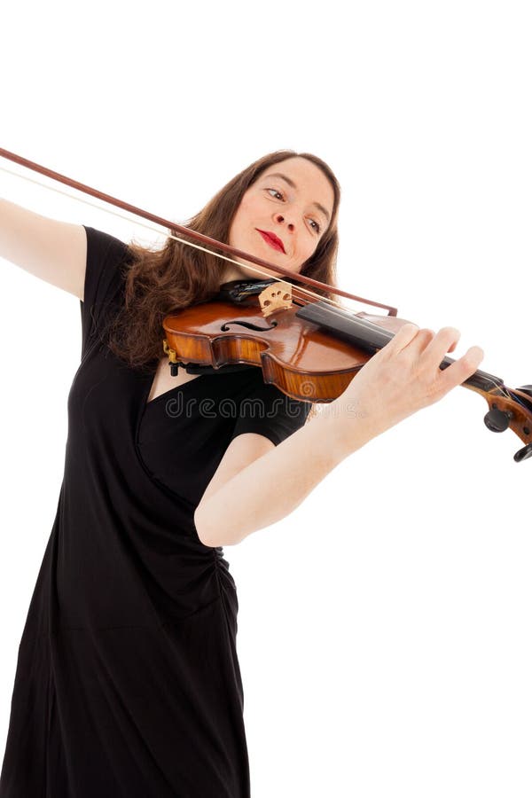 The Young Woman Is Playing The Violin Stock Image - Image of young ...
