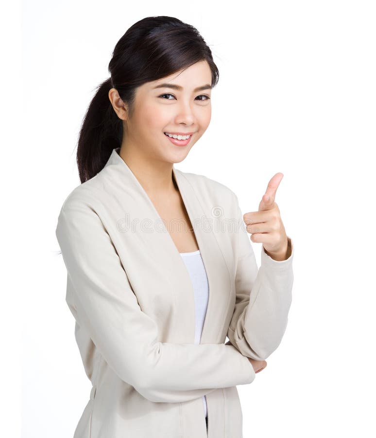 Woman Point at Graph stock photo. Image of meeting, communication ...