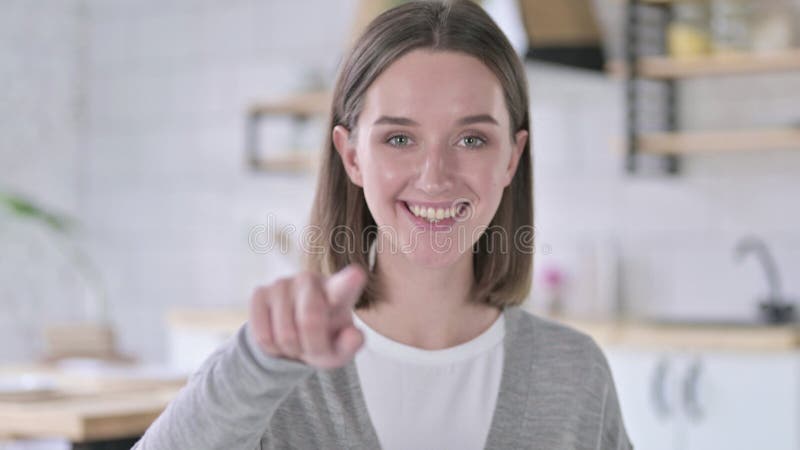 The Young Woman Pointing Finger at Camera Stock Photo - Image of woman ...