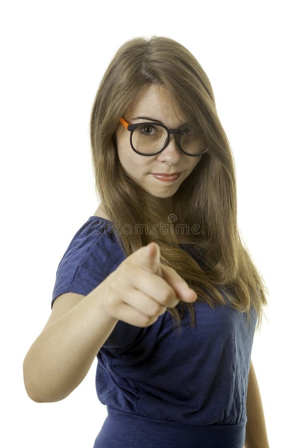 Young woman pointing stock image. Image of hand, woman - 32301575