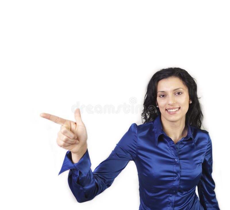 Young Woman Pointing with Hand Stock Image - Image of adult, finger ...