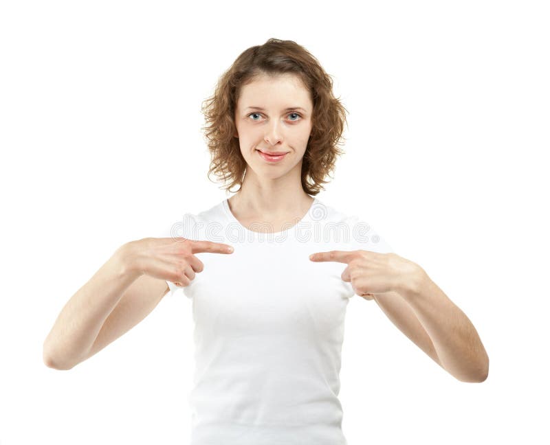 Young Woman Pointing At Herself Stock Photo - Image of indicate, female ...