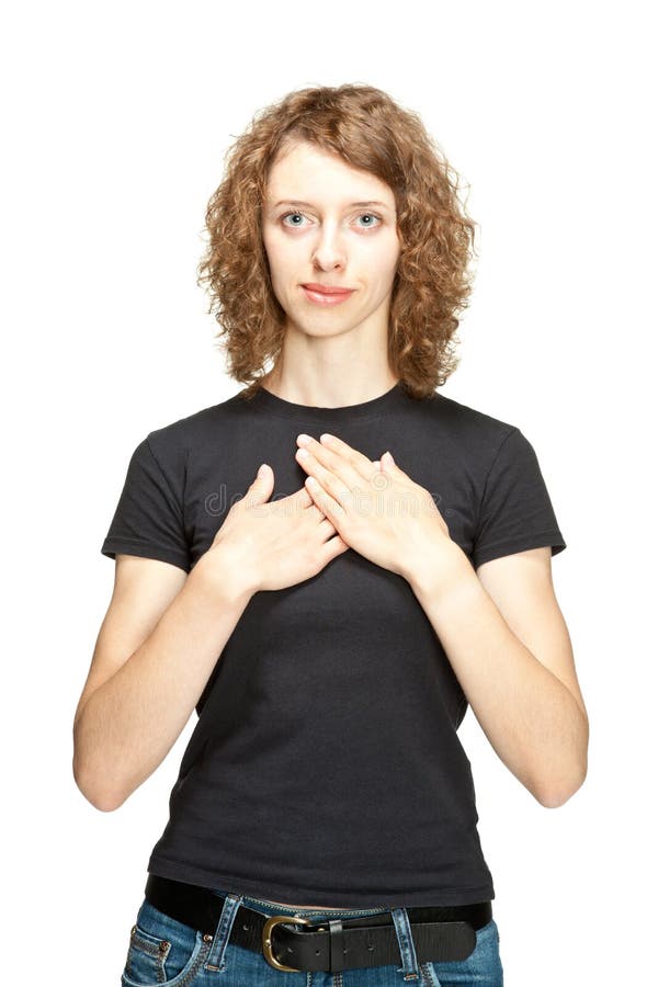 Young Woman Pointing at Herself Stock Image - Image of hand, background ... Young Woman Pointing at Herself Stock Image - Image of hand, background ...