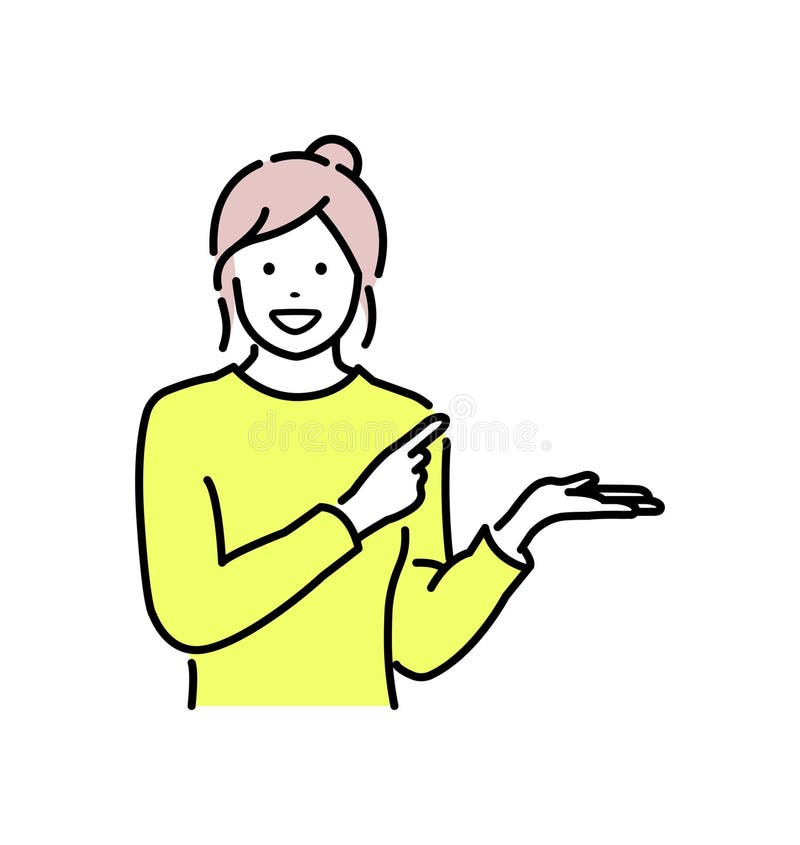 Young Woman Pointing (introducing) Vector Illustration Stock Vector ... Young Woman Pointing (introducing) Vector Illustration Stock Vector ...