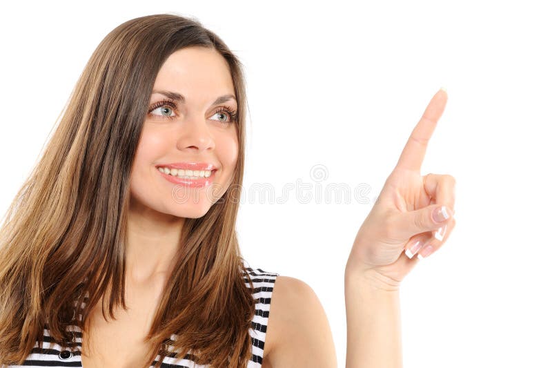 Woman Teacher or Business Woman Holding Chalk Standing in White Dress ...