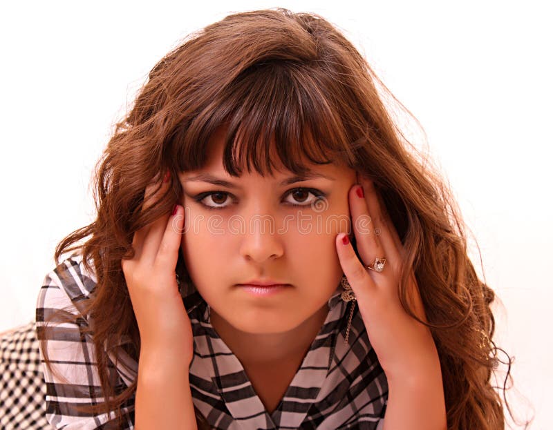 Young Woman Portrait Isolated Stock Image - Image of beauty, brunette ...