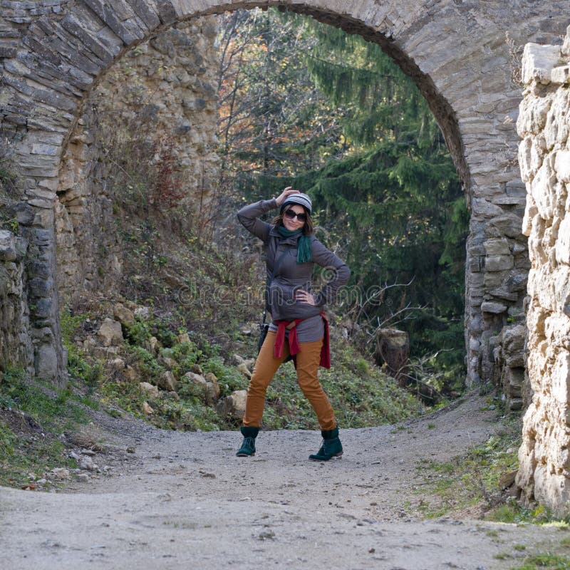 Young Woman Posing in Nature Stock Image - Image of action, nature ...
