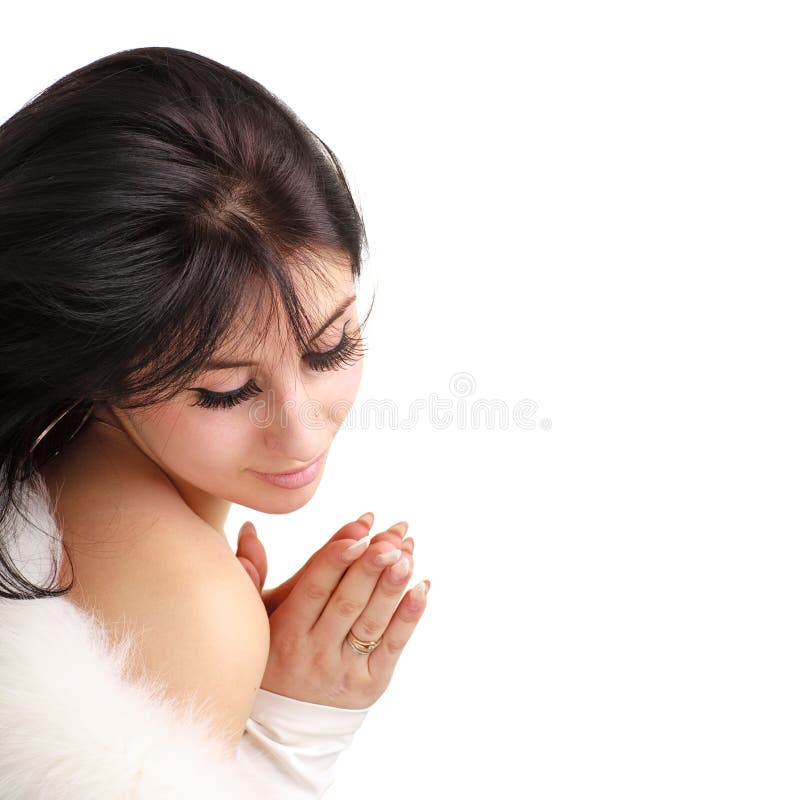 Young Woman Praying Close-up Stock Image - Image of kneeling, lady ...