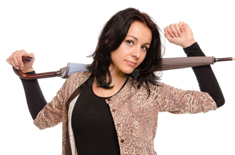 Young Woman Prepared for Rain Stock Photo - Image of happy, people ...
