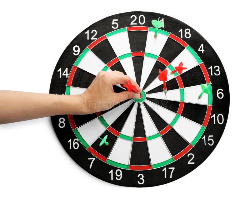 Young Woman Pulling Dart Out of Board on White, Top View Stock Image ... Young Woman Pulling Dart Out of Board on White, Top View Stock Image ...