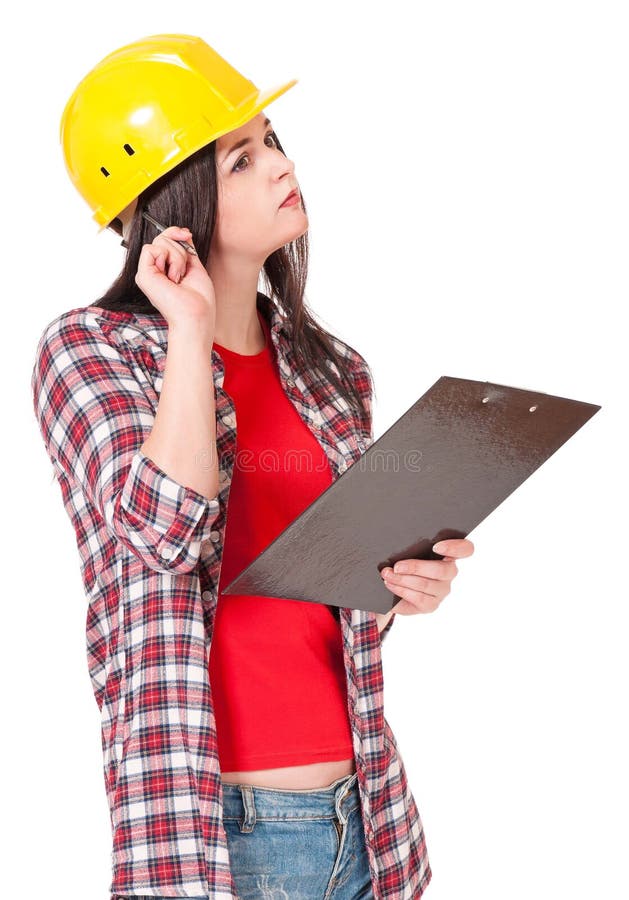 Puzzled worker stock image. Image of coveralls, construction - 30056651