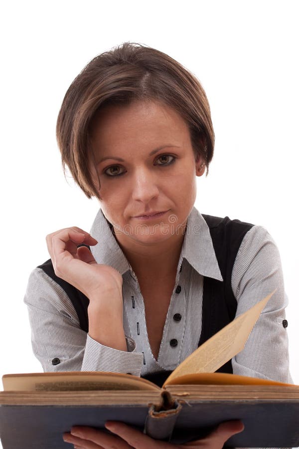 Young woman reading book stock photo. Image of book, beautiful - 17615558