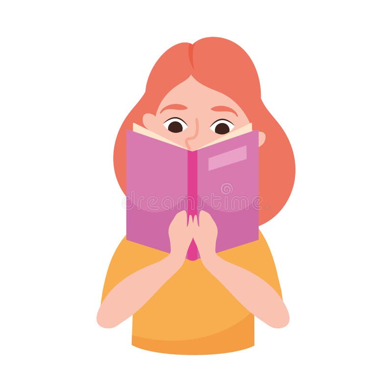 Young woman reading book stock vector. Illustration of text - 273139915