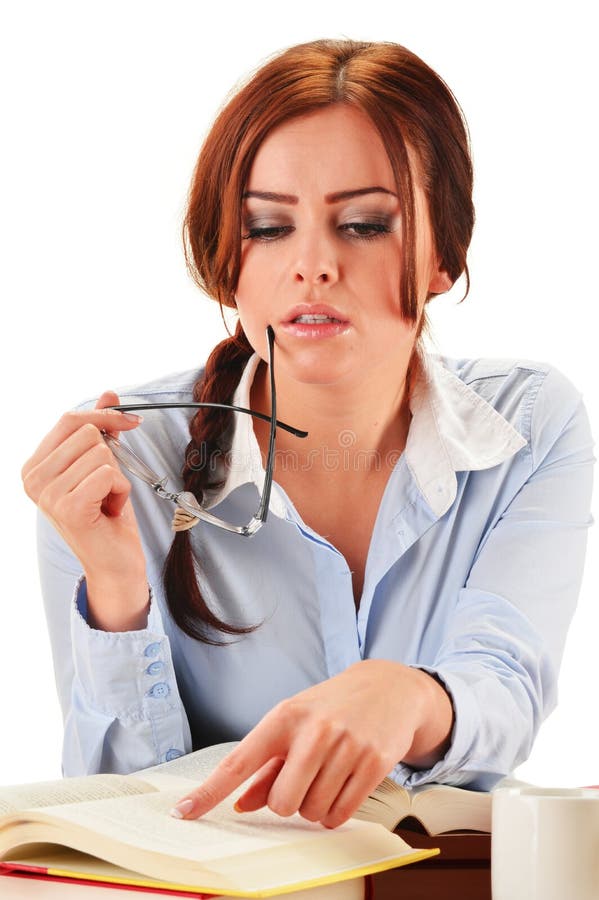 Young Woman Reading a Book. Stock Photo - Image of student, book: 34539812