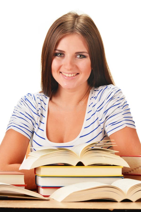 Woman Reading a Book. Female Student Learning Stock Photo - Image of ...