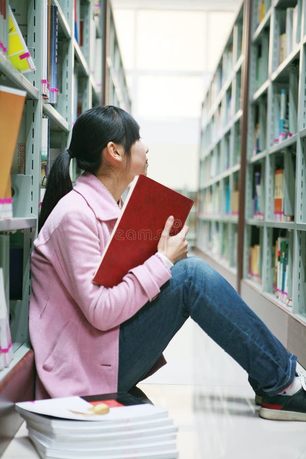 Reading in the Library stock image. Image of study, inside - 1354723