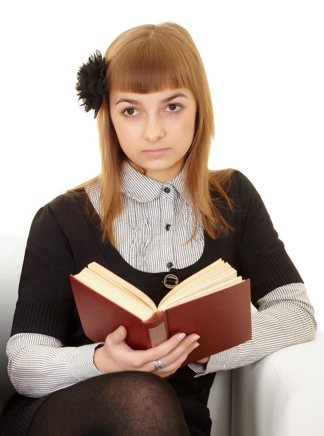 Young woman reads a book stock photo. Image of single - 22353830