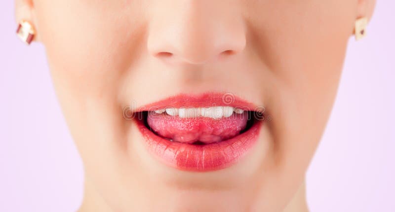 Woman with Red Lips Close Up Smoking French Inhale Stock Image - Image ...