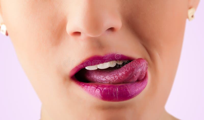 Woman with Red Lips Close Up Smoking French Inhale Stock Image - Image ...