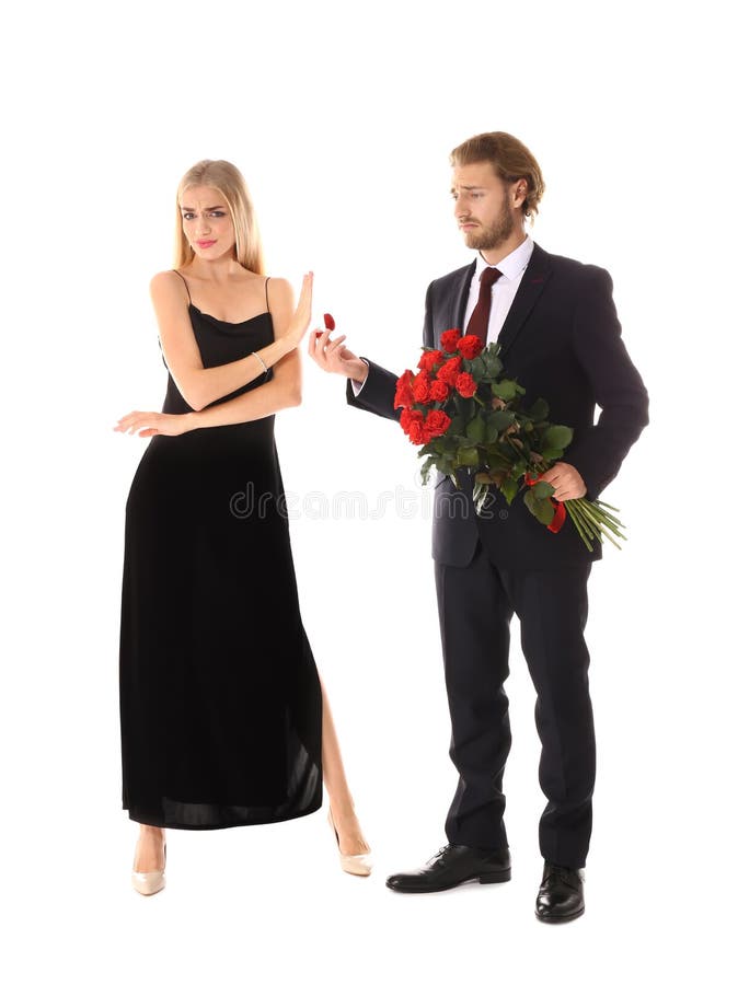 Woman Rejecting Man Flowers Stock Photos - Free & Royalty-Free Stock ...