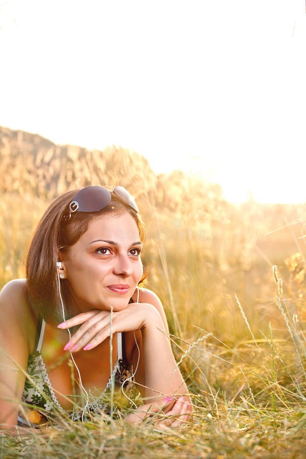 Young woman relaxing stock photo. Image of lying, harmony - 25968086