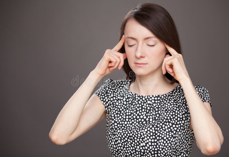 Young woman thinking stock photo. Image of looking, cast - 44218882