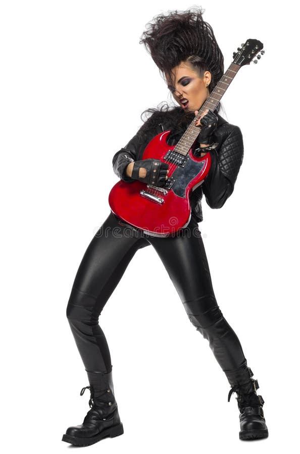 Young woman rock star stock image. Image of clothing - 94519803
