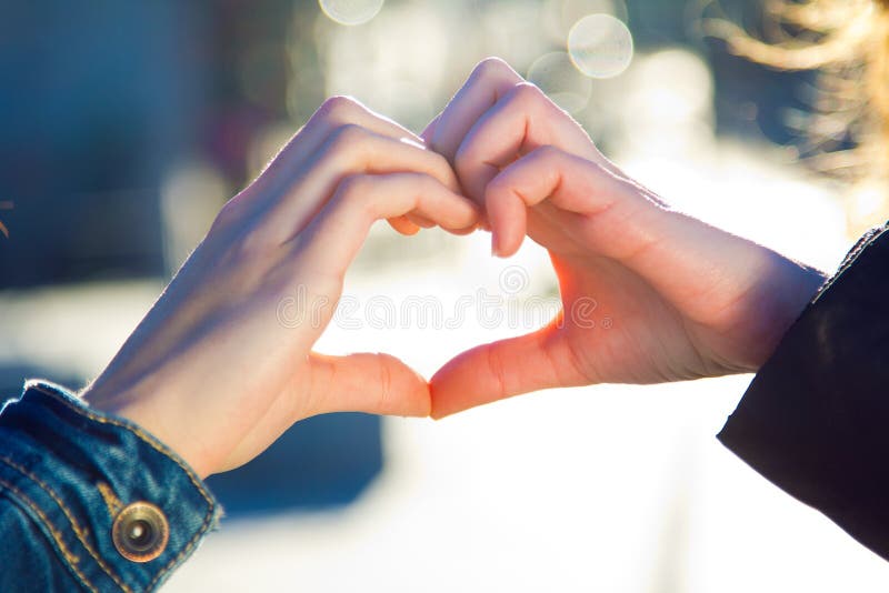 A Young Woman S Hands Making a Heart Shape Stock Image - Image of ...