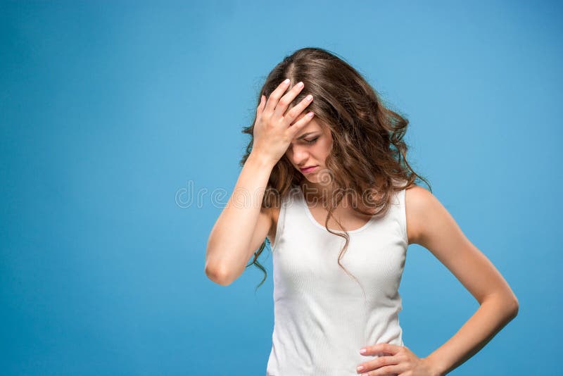 The Young Woman`s Portrait with Sad Emotions Stock Image - Image of ...