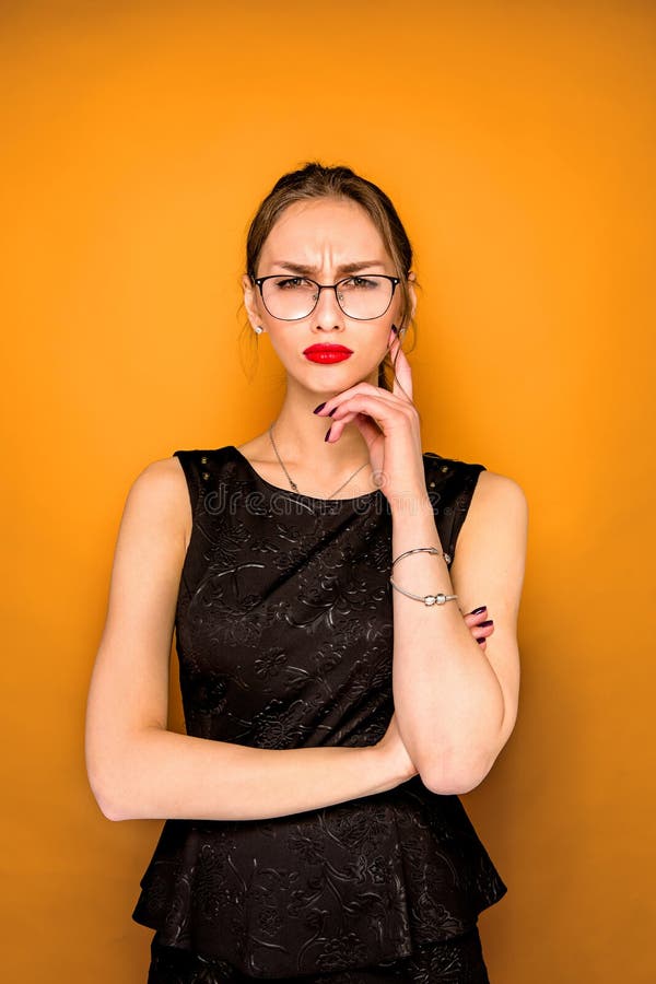 The Young Woman`s Portrait With Wary Emotions Stock Image - Image of ... The Young Woman`s Portrait With Wary Emotions Stock Image - Image of ...