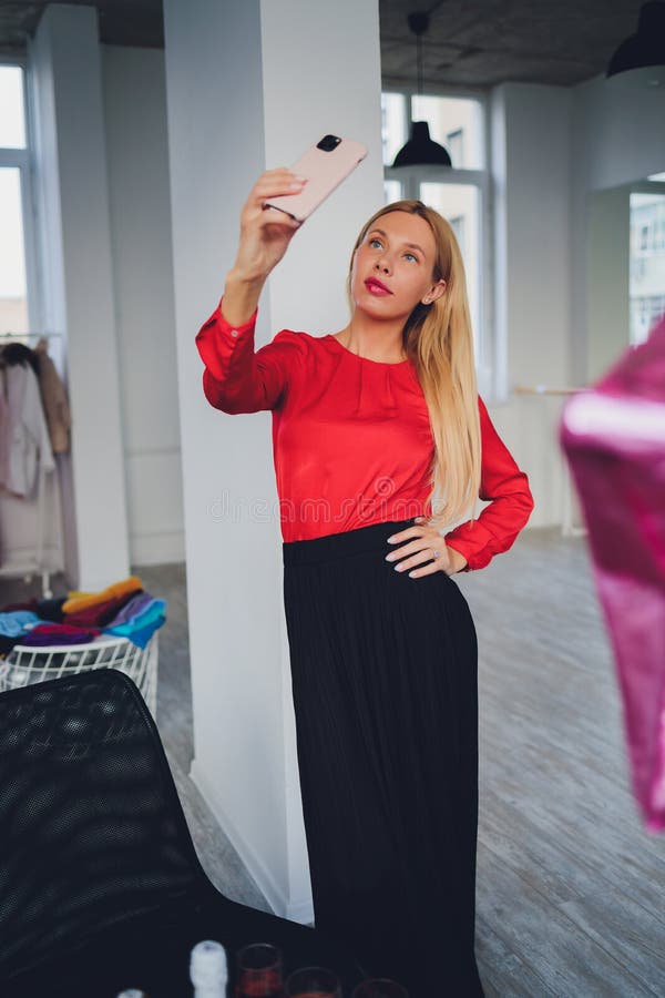 Young Woman on Sale of Clothes Store. Stock Photo - Image of choose ...