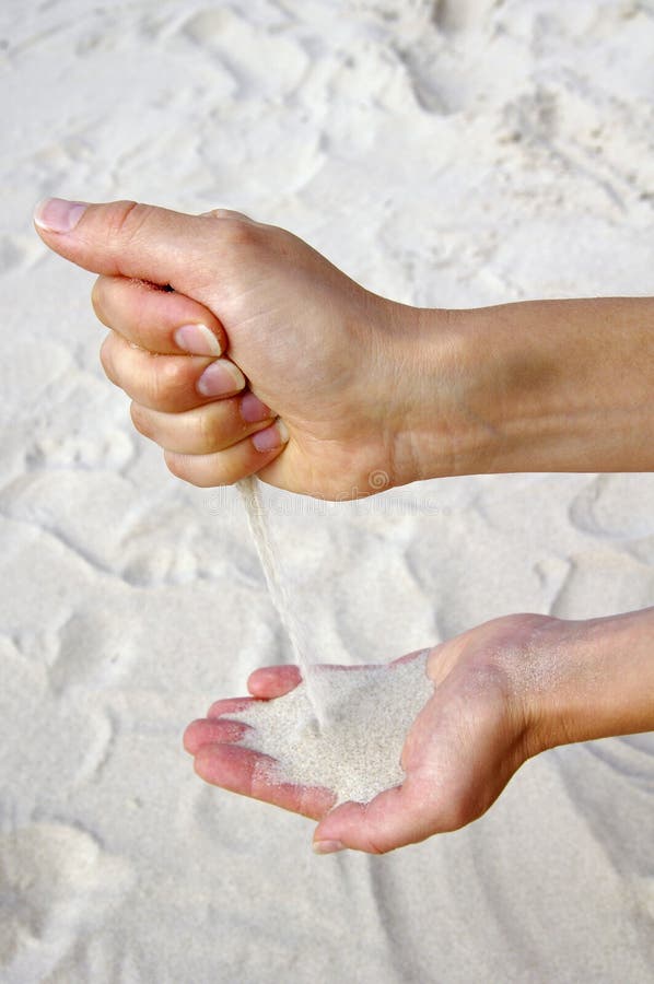 Young Woman with Sand in Hands Stock Photo - Image of pretty, fall ...