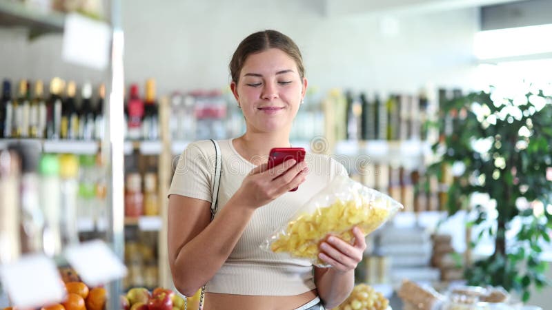 Young Woman Scanning Qr Code for Chips Stock Footage - Video of ...