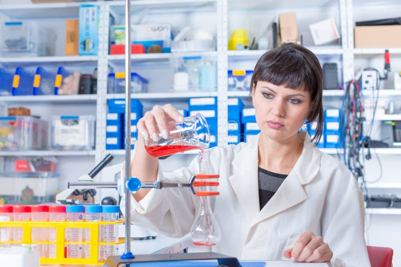 Young Woman in Science the Laboratory Stock Photo - Image of scientist ...
