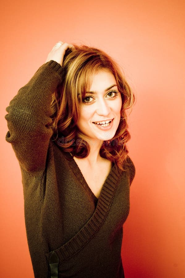 Young Woman Scratching Head Stock Image - Image of downward, outfit ...