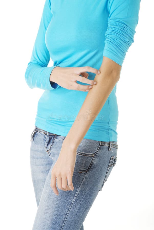 Young Woman Scratching Her Self. Stock Photo - Image of caucasian, 2030 ...
