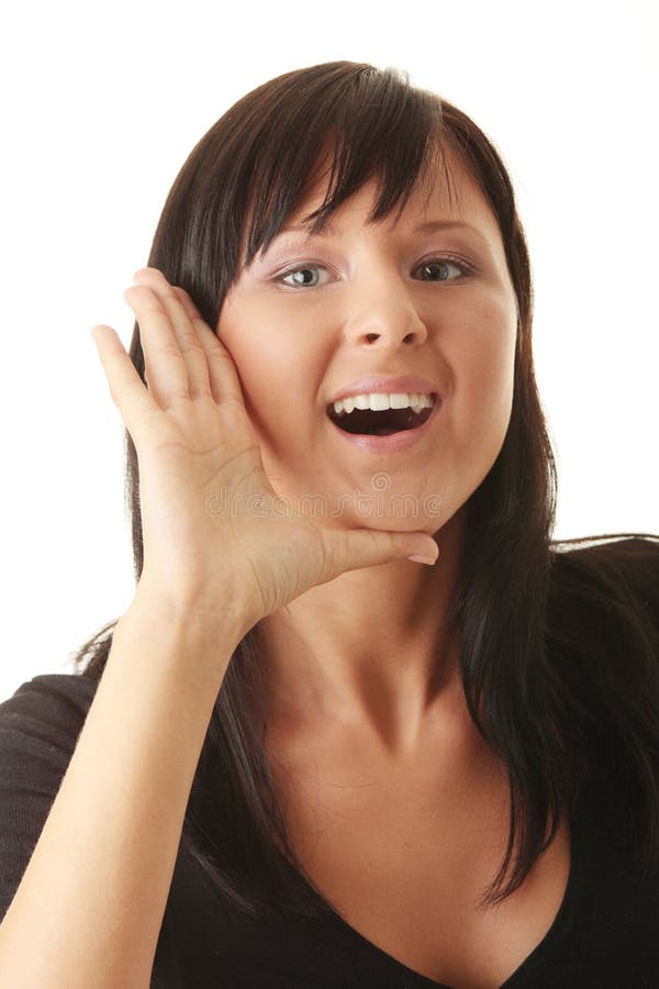 A young woman scream loud stock photo. Image of open - 10083524
