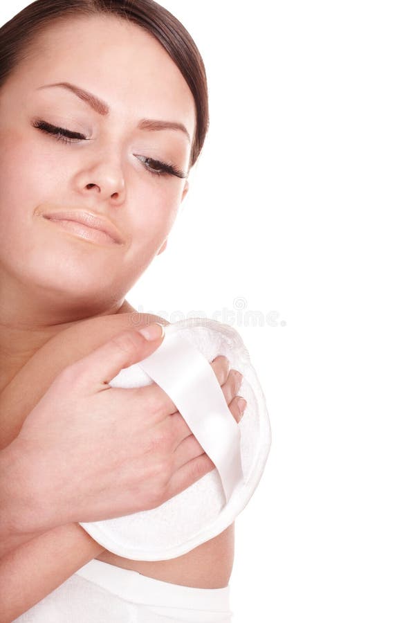 Young Woman Scrubbing Body. Stock Photo - Image of corrective, massage ...