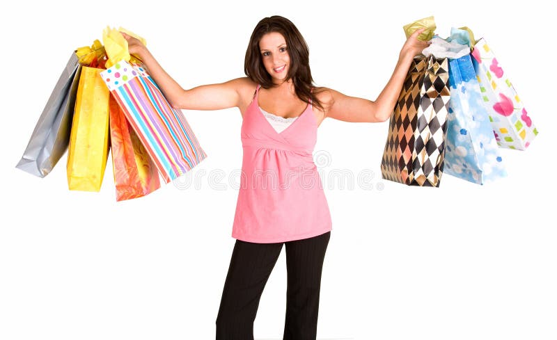 Young Woman on a Shopping Spree Stock Image - Image of purchase ...