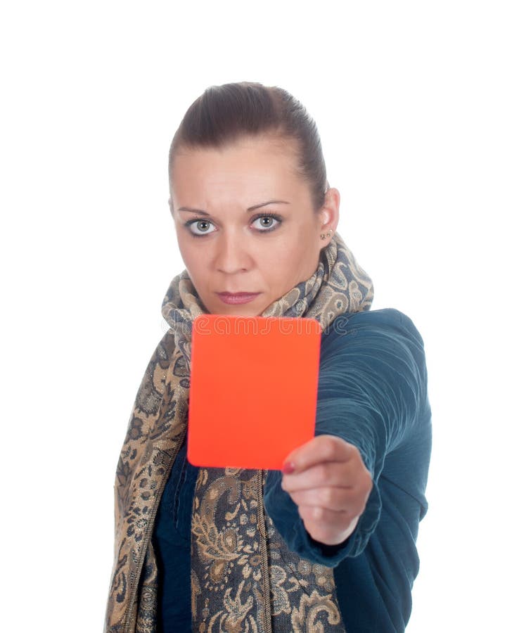 Young Woman Showing Red Card Stock Photo - Image of attractive ...